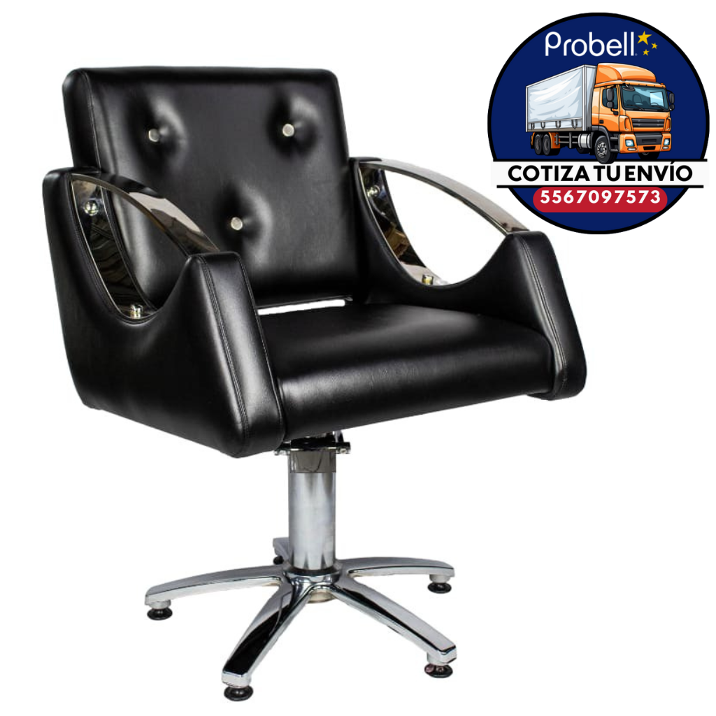 SILLON CORTE ELBY NEGRO LISO BOTONES – Probell